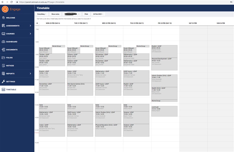 SEQTA Parent photos from Al Siraat College
